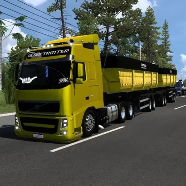 Conj. Volvo FH Clássico + RodoCaçamba Estrada 9 Eixos - Wanderley Simulador
